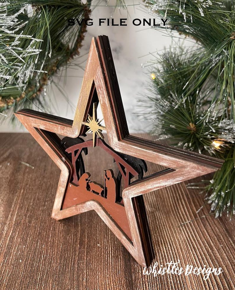 Nativity Standing Layered Star SVG - Etsy