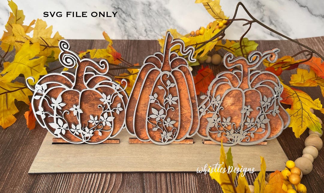 Squatty Pumpkin Triplet SVG - Etsy