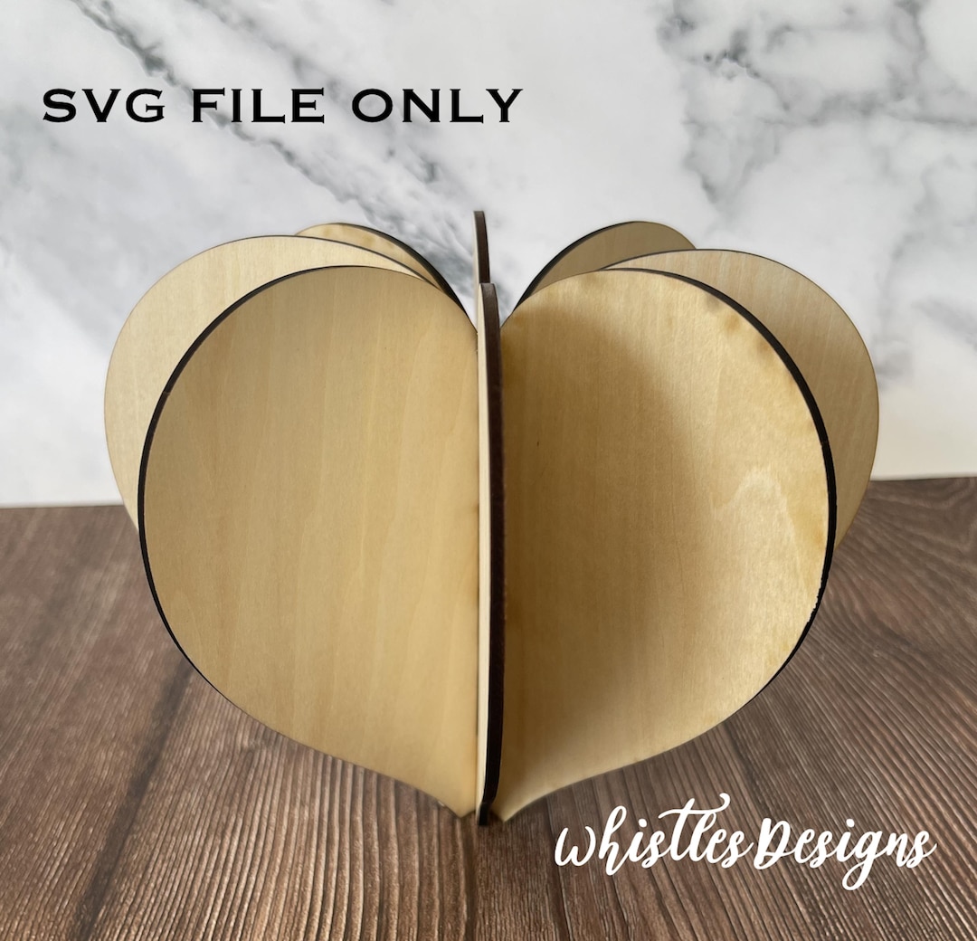 3D Heart SVG - Etsy