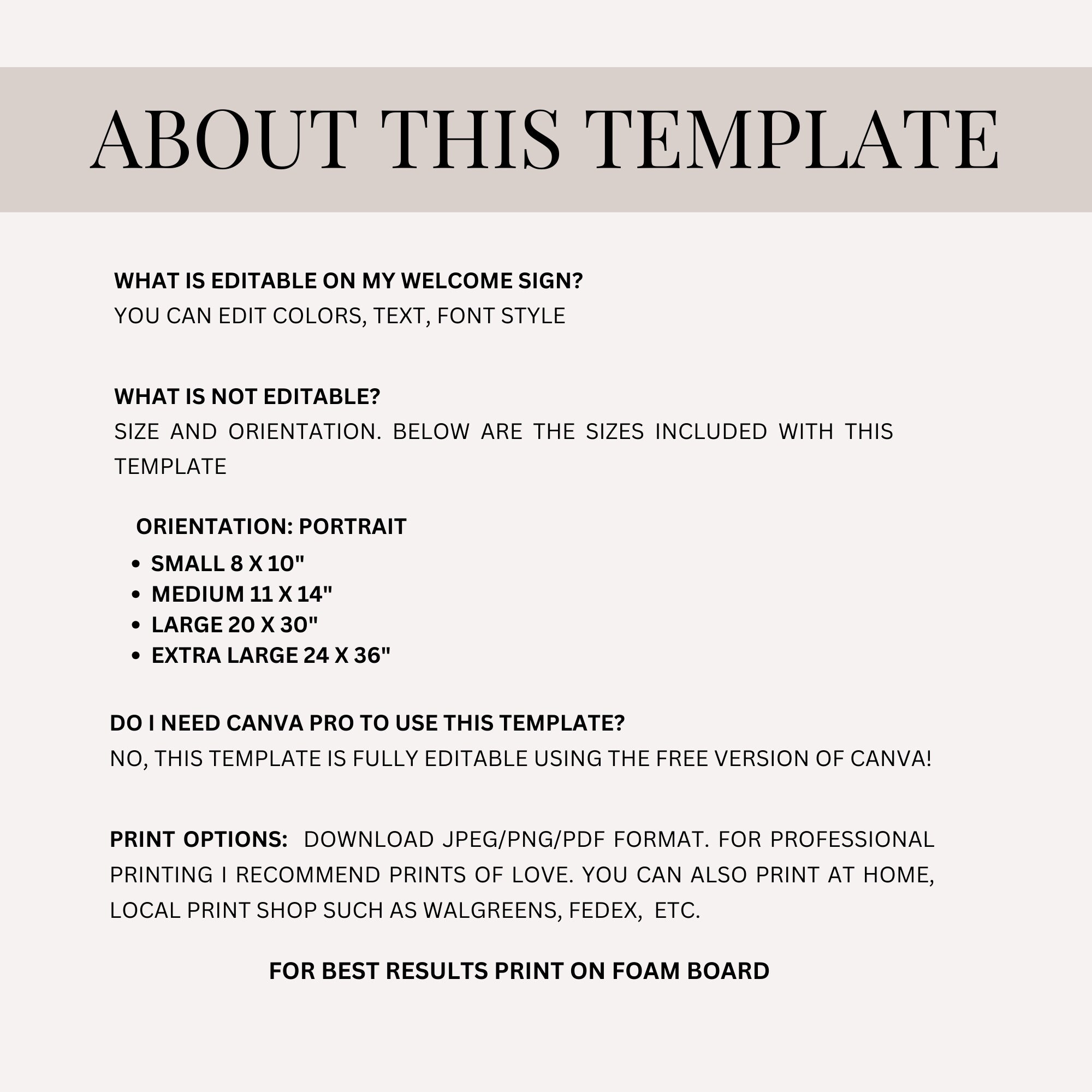 WILDFLOWER Welcome Sign Template Editable for Any Occasion - Etsy