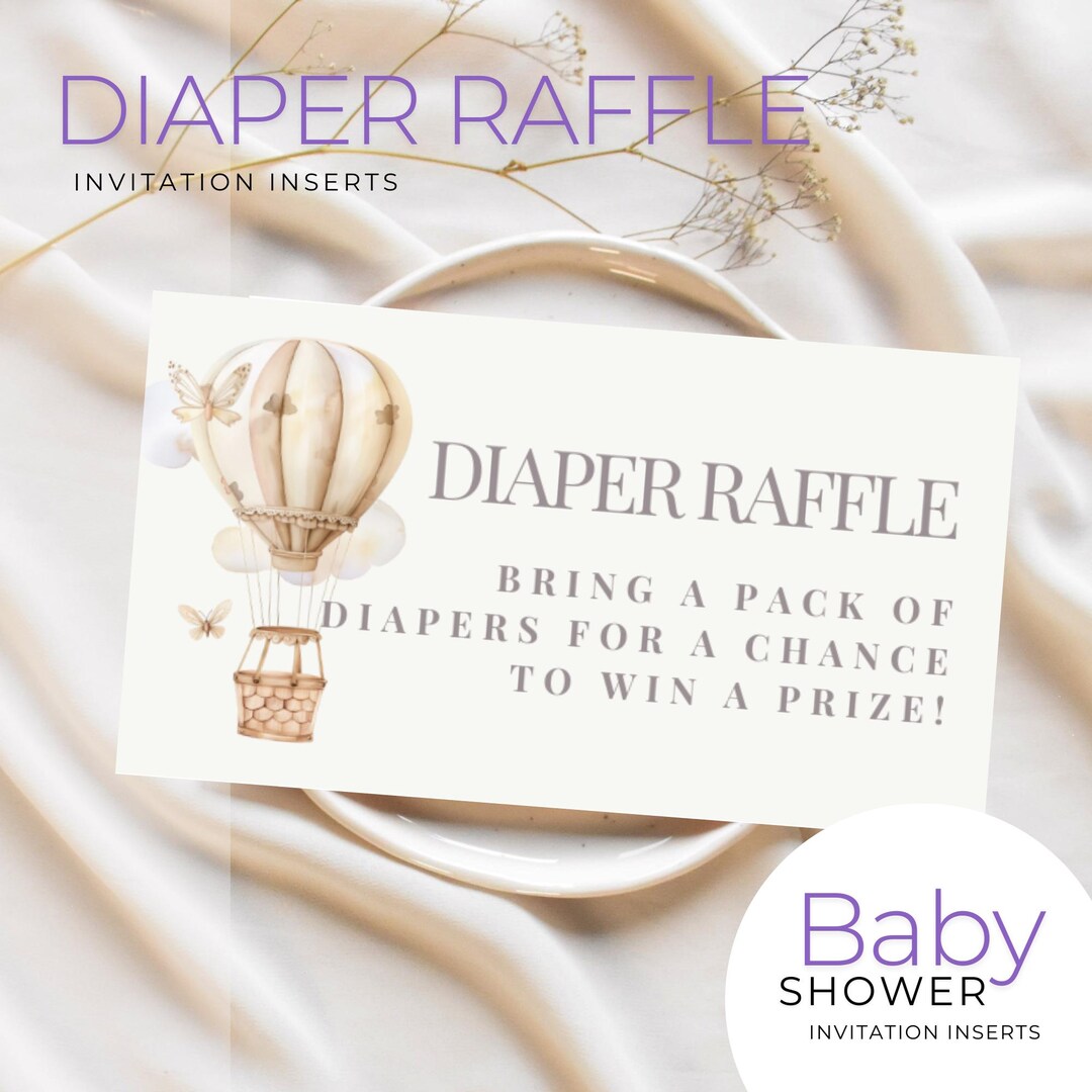 Hot Air Balloon Diaper Raffle Invitation Inserts - Etsy