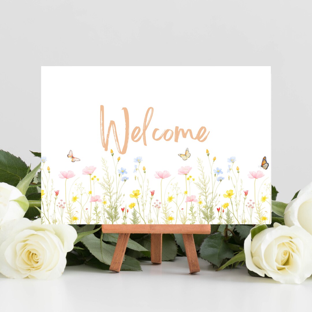 WILDFLOWER Welcome Sign Template Editable for Any Occasion - Etsy