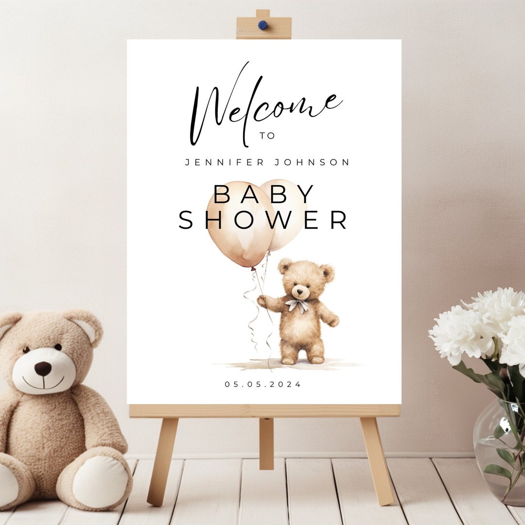 BEAR We Can BEAR-LY Wait Welcome Sign Editable Baby Shower Sign - Etsy