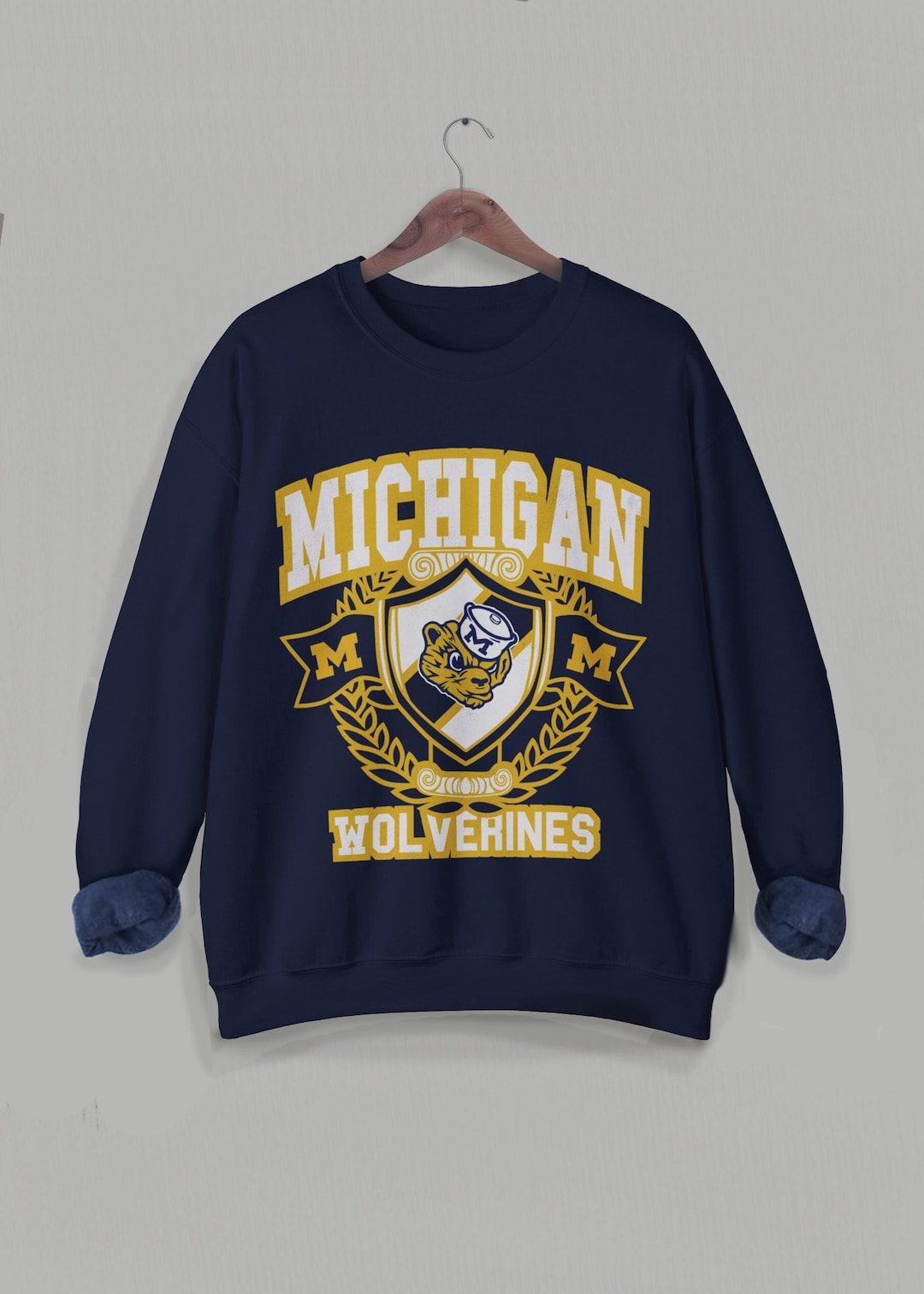 Vintage Michigan Wolverine Crewneck Sweater - Etsy