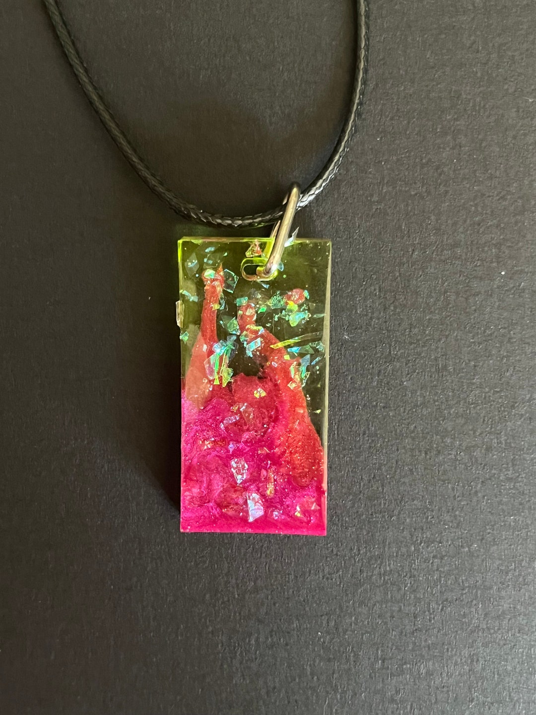 Beautiful Shimmer Resin Lime Green and Pink With Glitter Sparkles - Etsy