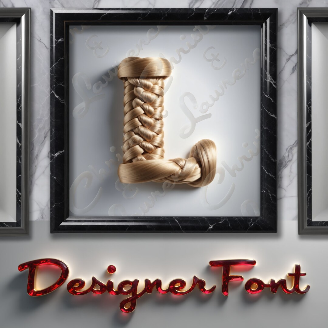 Letter l Braided Blonde Collection Designer Font, High Quality Digital ...