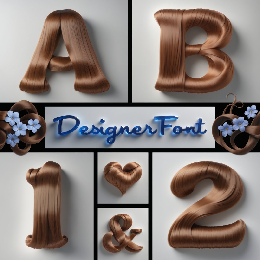 Hair Collection - Brunette - Complete 38+ Alpha-numeric Character Set ...