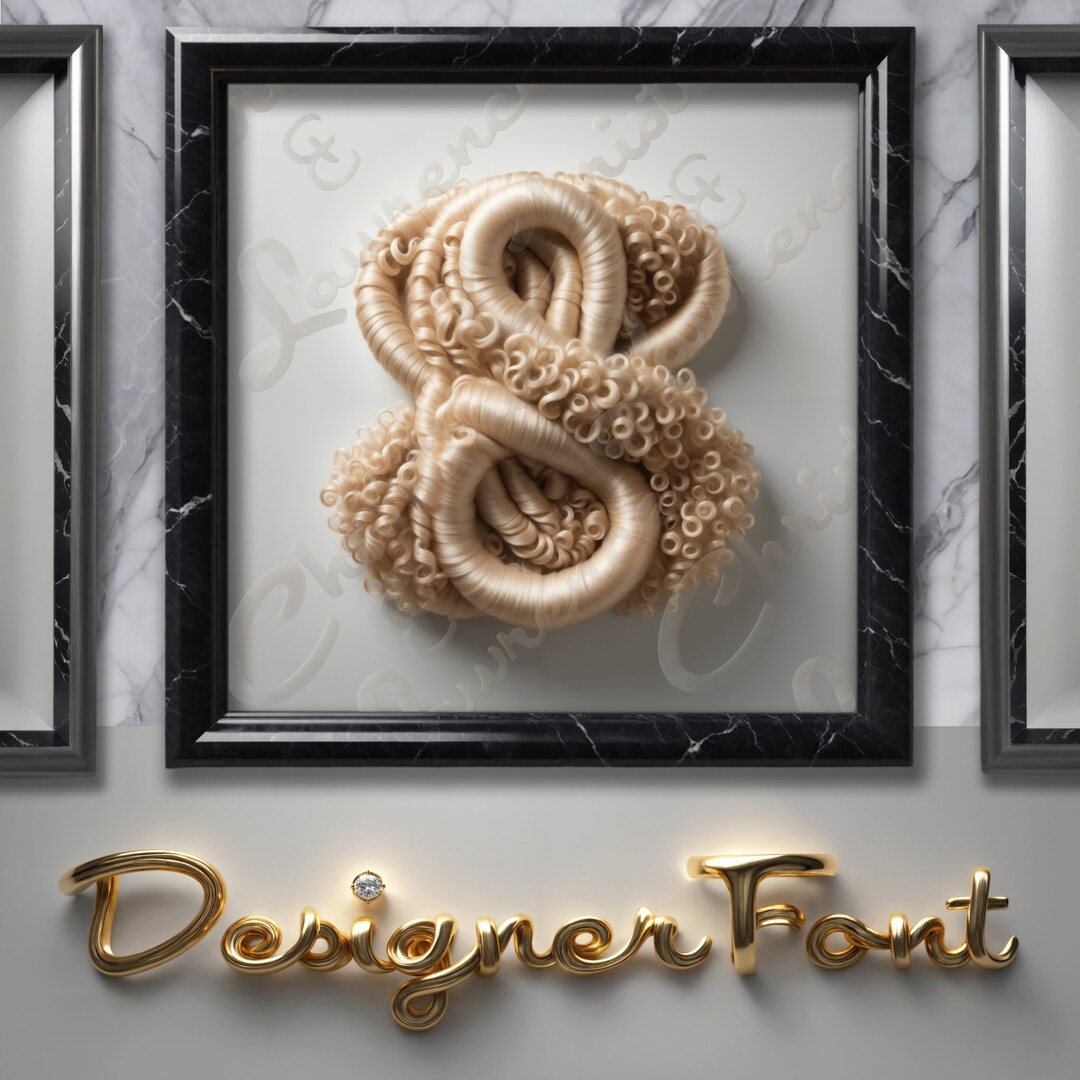 Number 8 Curly Blonde Collection Designer Font, High Quality Digital ...