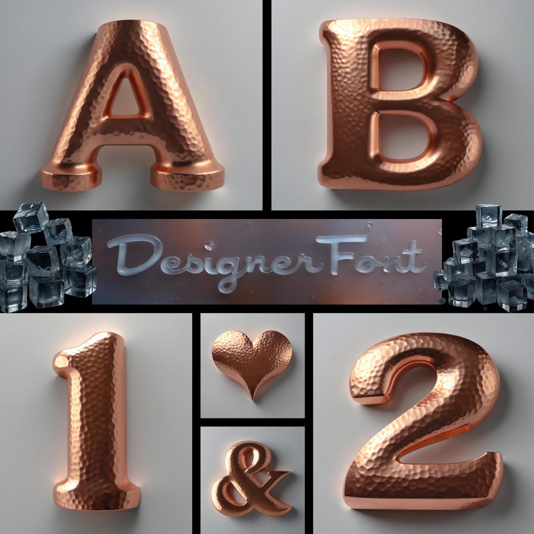 Raw Materials Collection - Hammered Copper - Complete 38+ Alpha-numeric ...