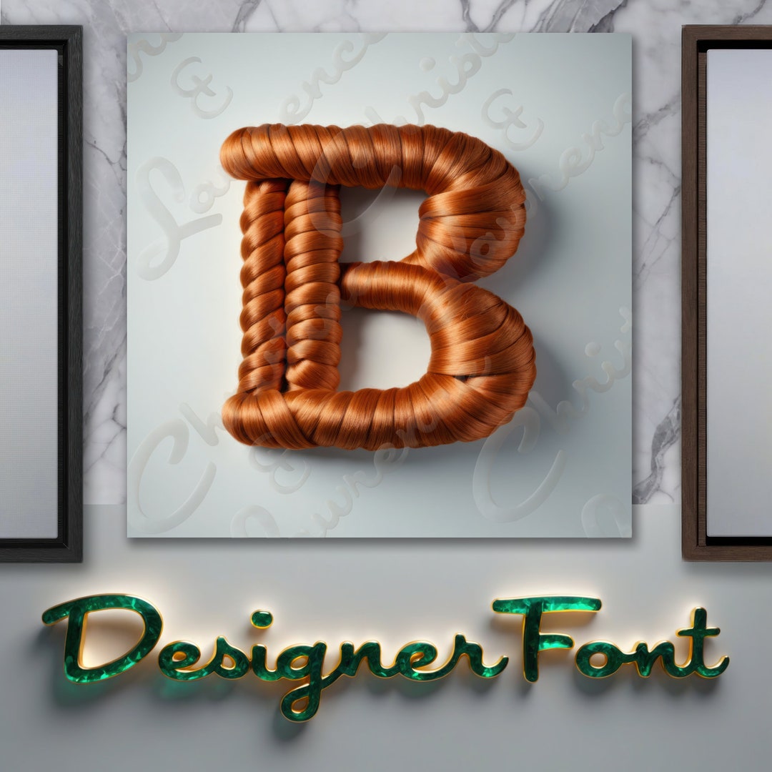 Letter b Home and Office Décor Designer Font Braided Ginger - Etsy