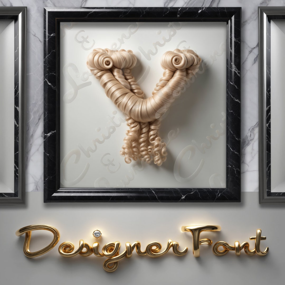 Letter y Curly Blonde Collection Designer Font, High Quality Digital ...