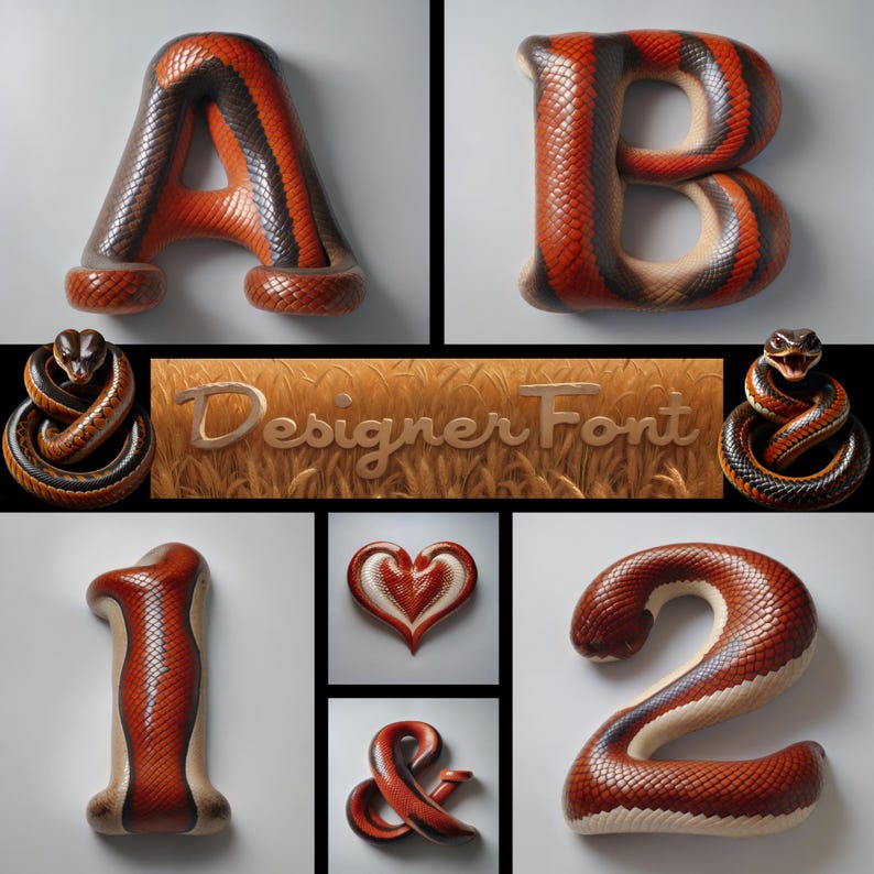Reptile Collection - Snake Variation 1 - Complete 38+ Alpha-numeric ...