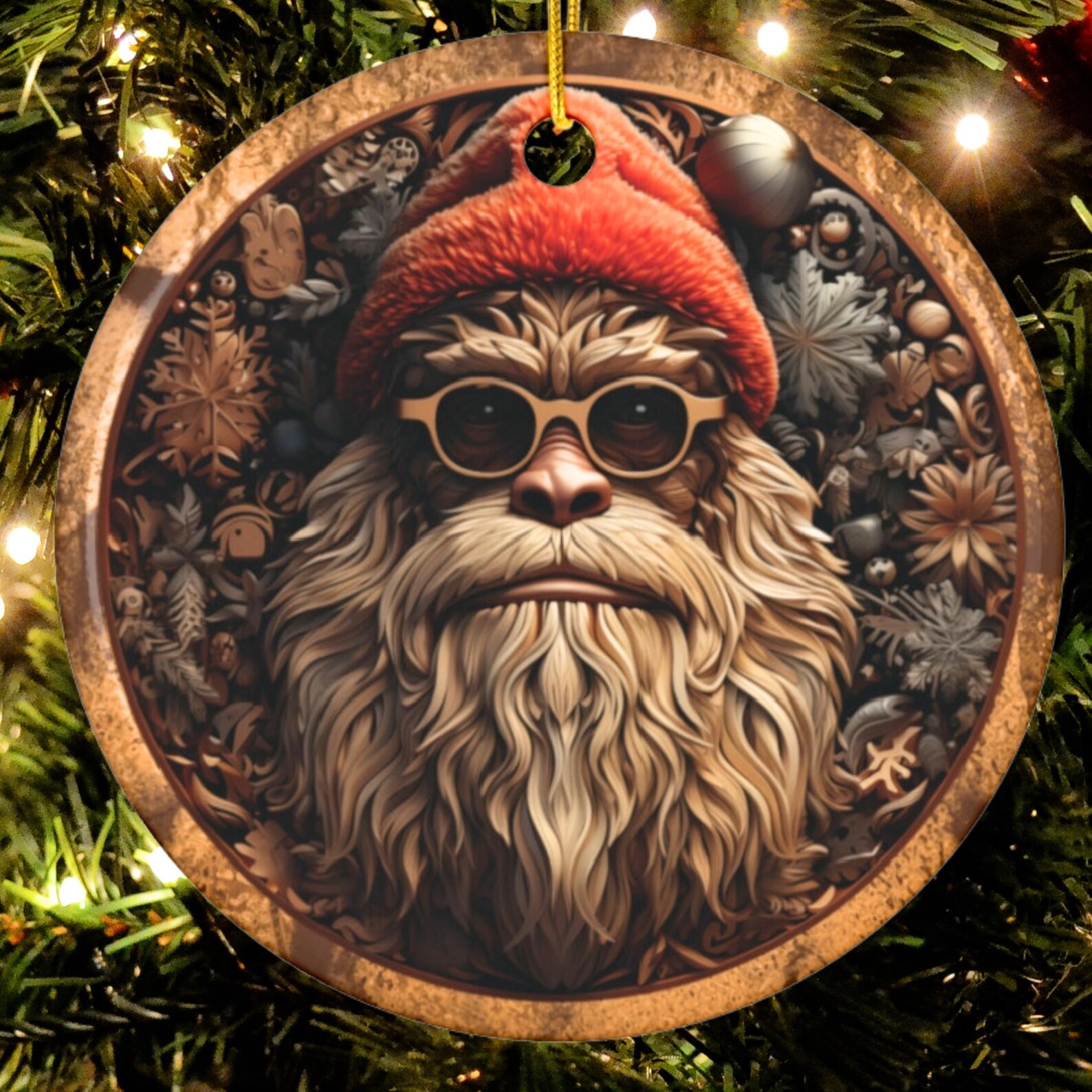 Sasquatch Bigfoot Christmas Holiday Employee Office Party Ornament ...