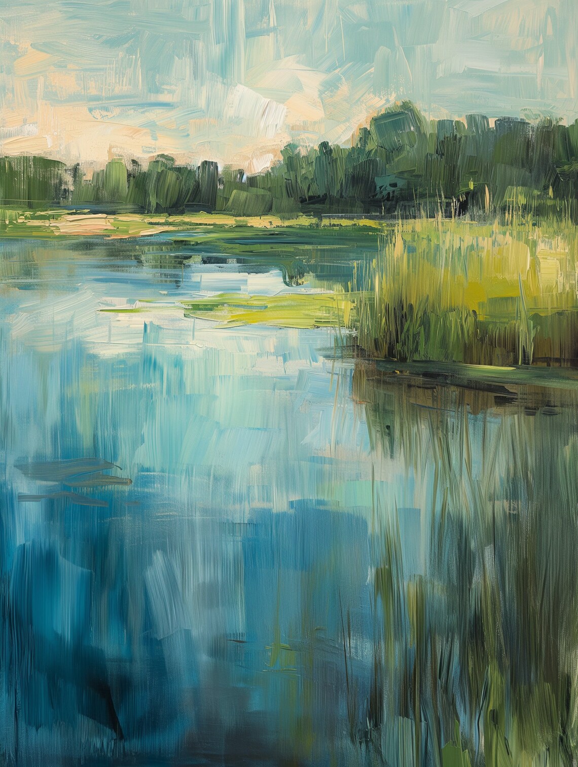 Digital Landscape Painting Download, Impressionist Nature Scenery ...