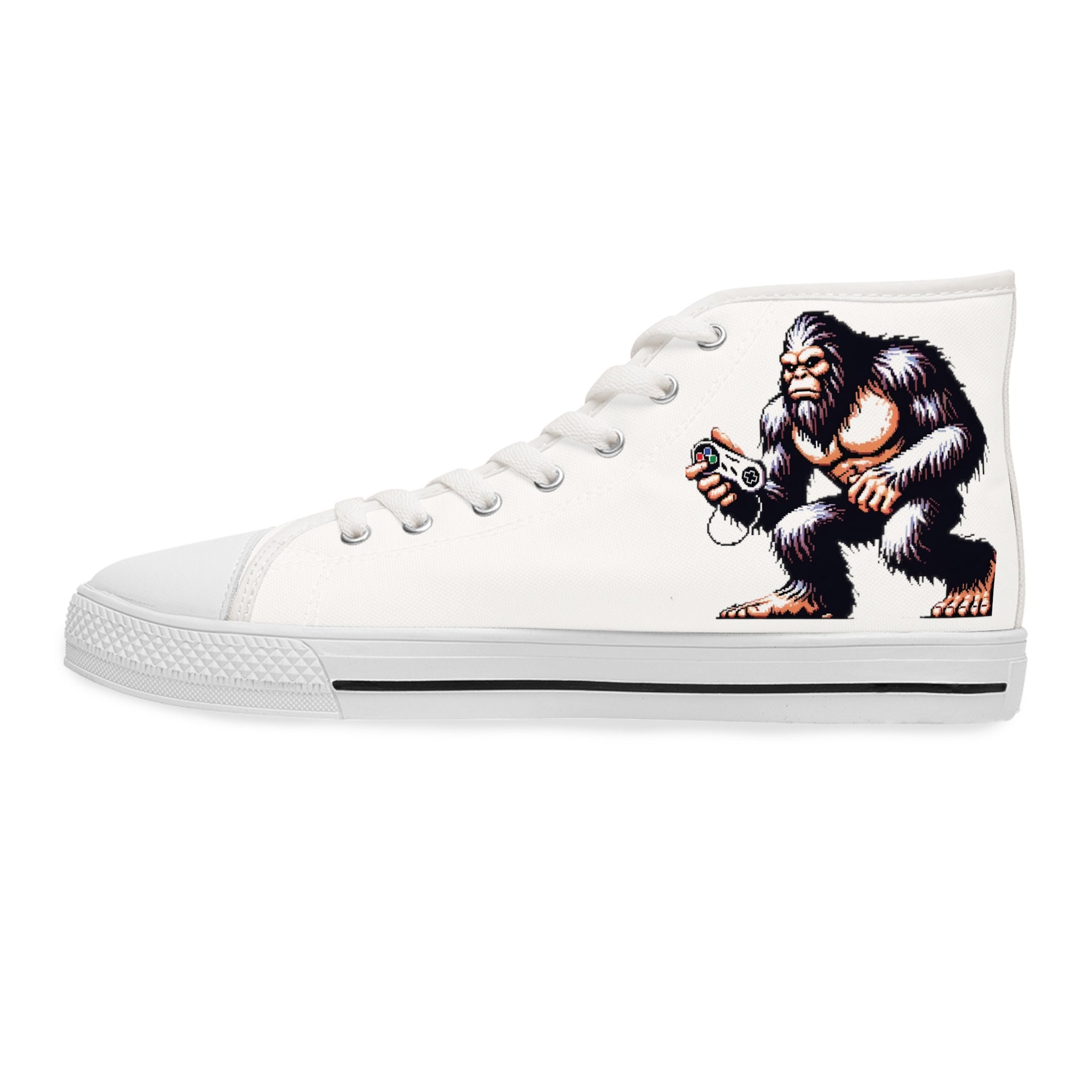 Bigfoot Retro Gamer Women's High Top Sneakers 80s Retro Gamer Gift ...