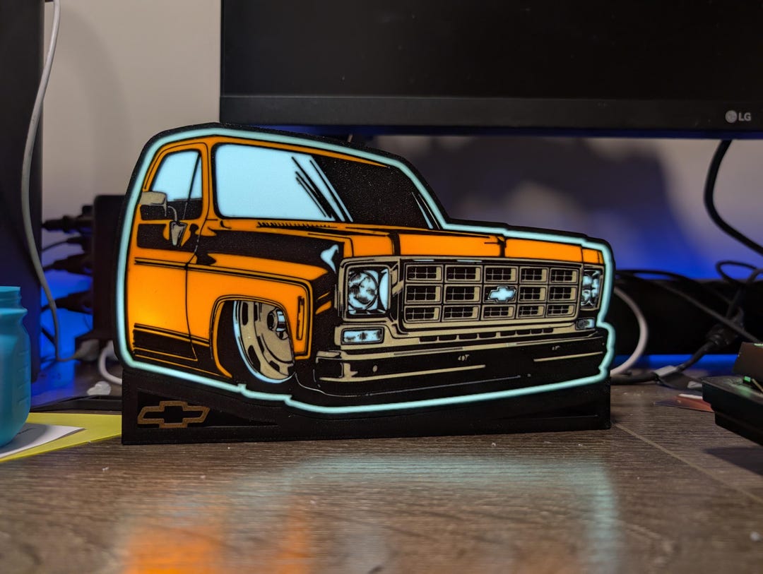 Chevrolet Custom C10 Lightbox - Choose Your Color! - Etsy