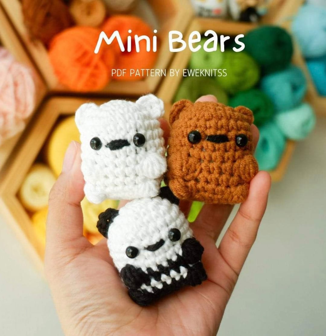 Mini We-bare-bears Crochet Plushies Set - Etsy