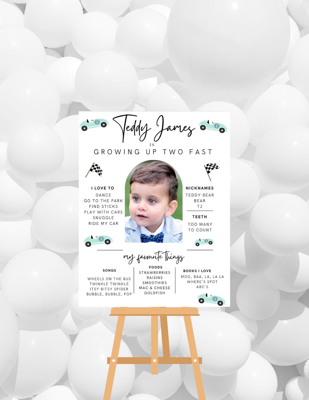 Two Fast 2nd Birthday Welcome Sign, Race Car Theme (PDF Template) - Etsy