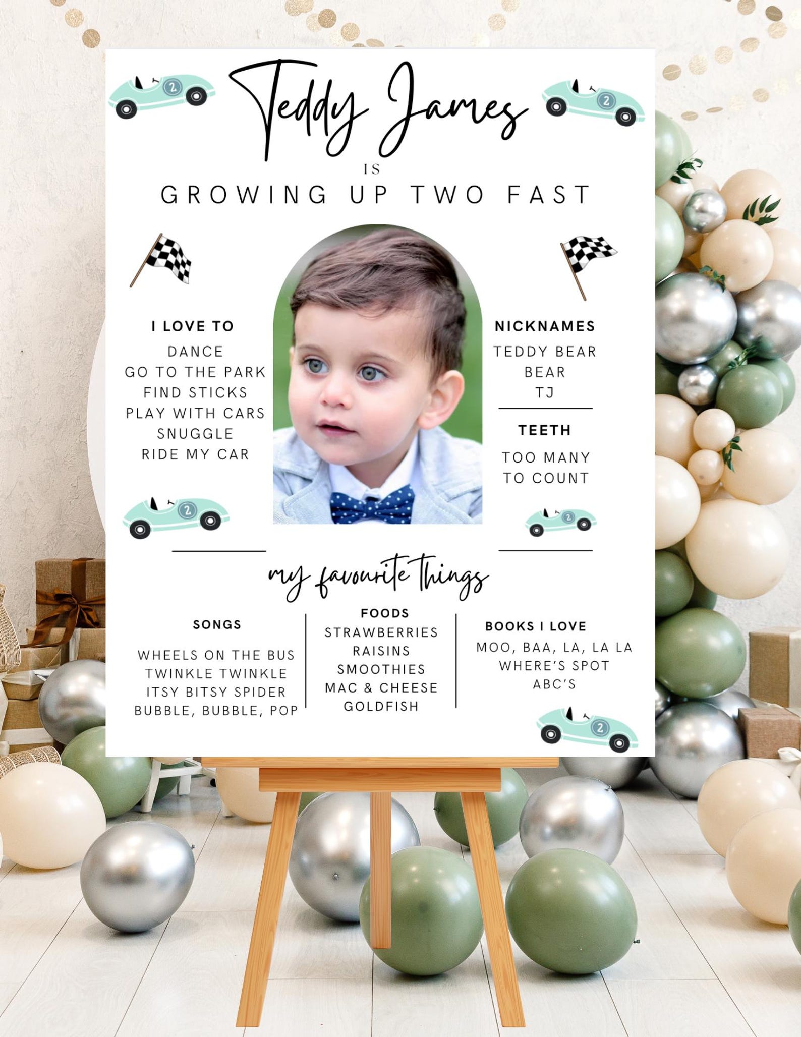Two Fast 2nd Birthday Welcome Sign, Race Car Theme (PDF Template) - Etsy
