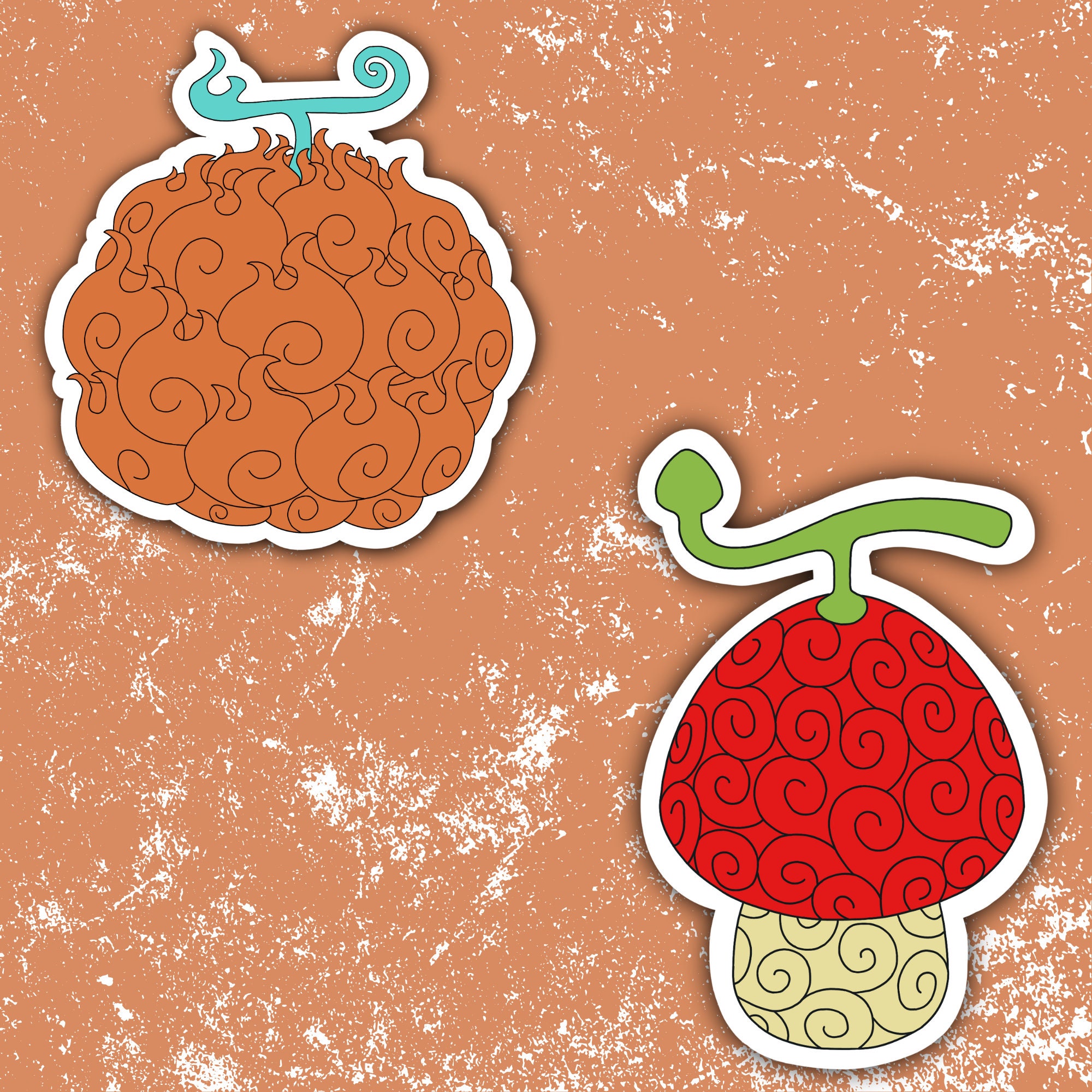 One Piece Devil Fruit Stickers - Etsy