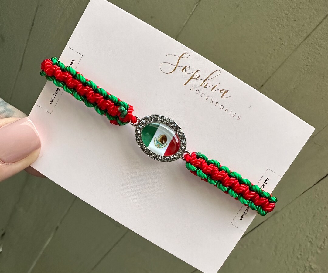 Mexico Flag Bracelet - Etsy