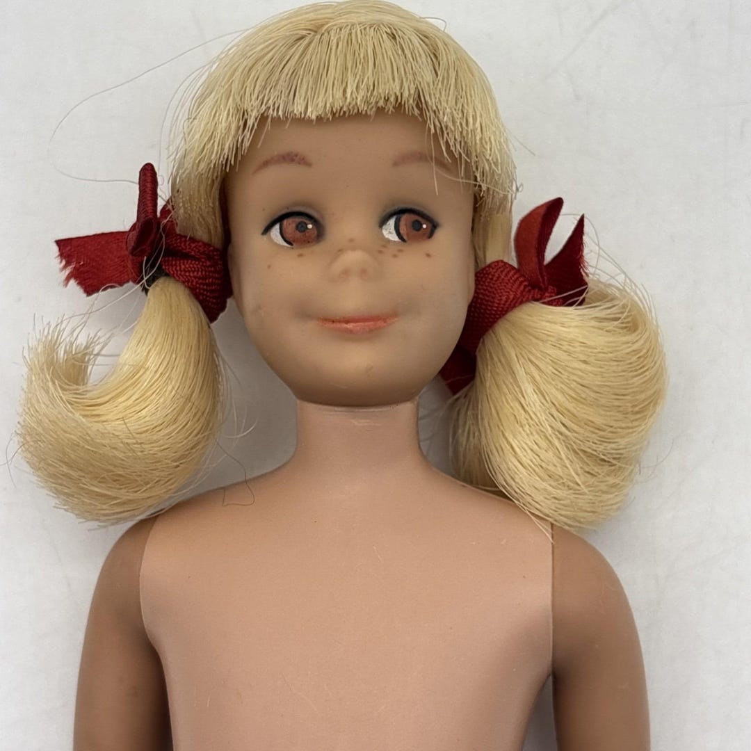Vintage 1965 Skooter Platinum Blonde Hair Barbie Doll Skipper Friend ...
