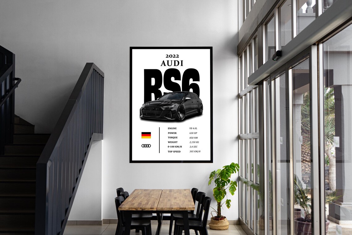 Audi RS6 Poster, RS6 Poster, Supercar Poster, Car Poster for Boy ...