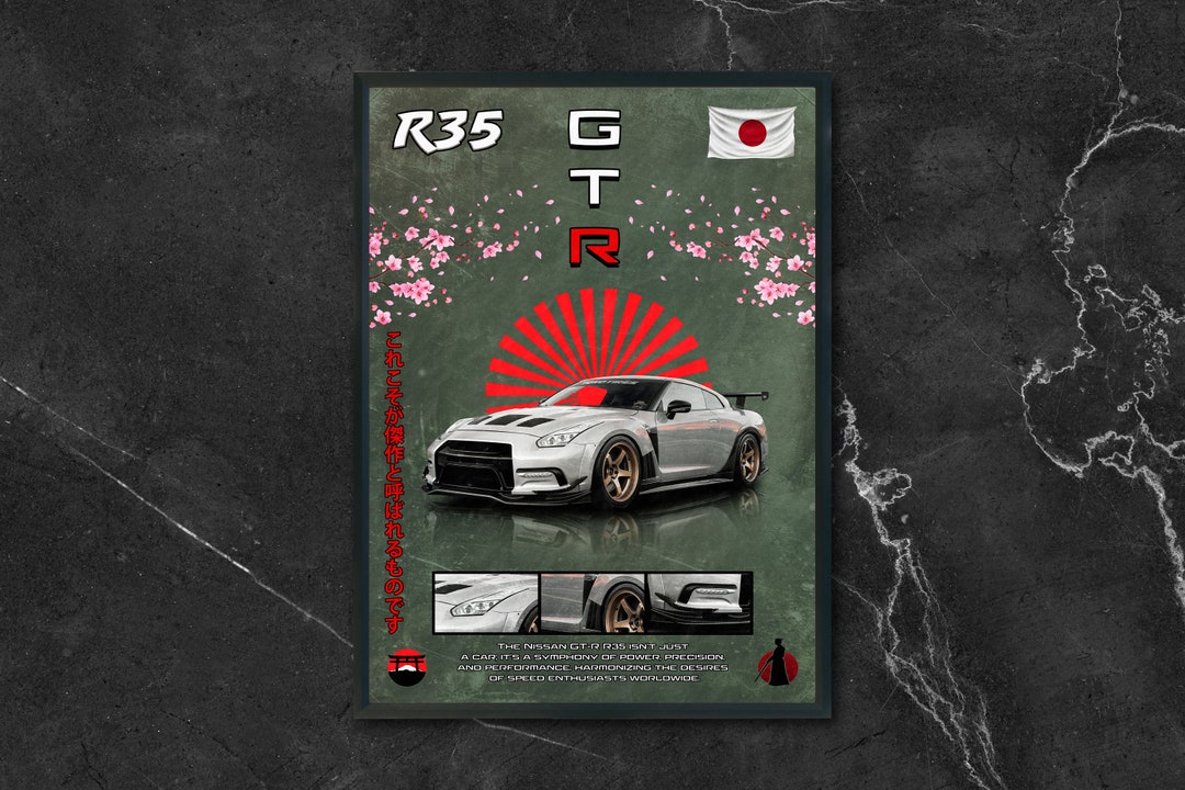 Nissan GTR R35 Poster, Nissan Gtr, Supercar Poster, Car Poster for Boy ...