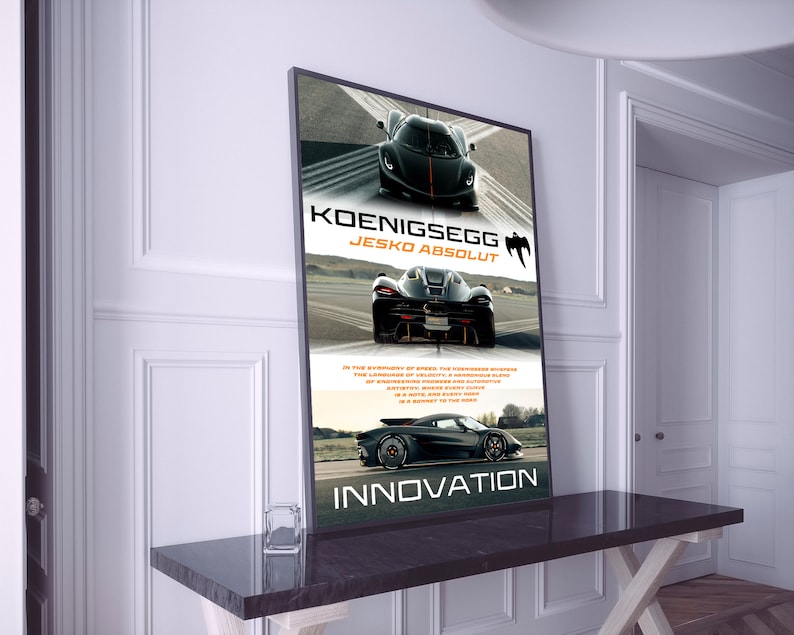 Koenigsegg Jesko Absolut Poster, Koenigsegg Jesko, Supercar Poster, Car ...