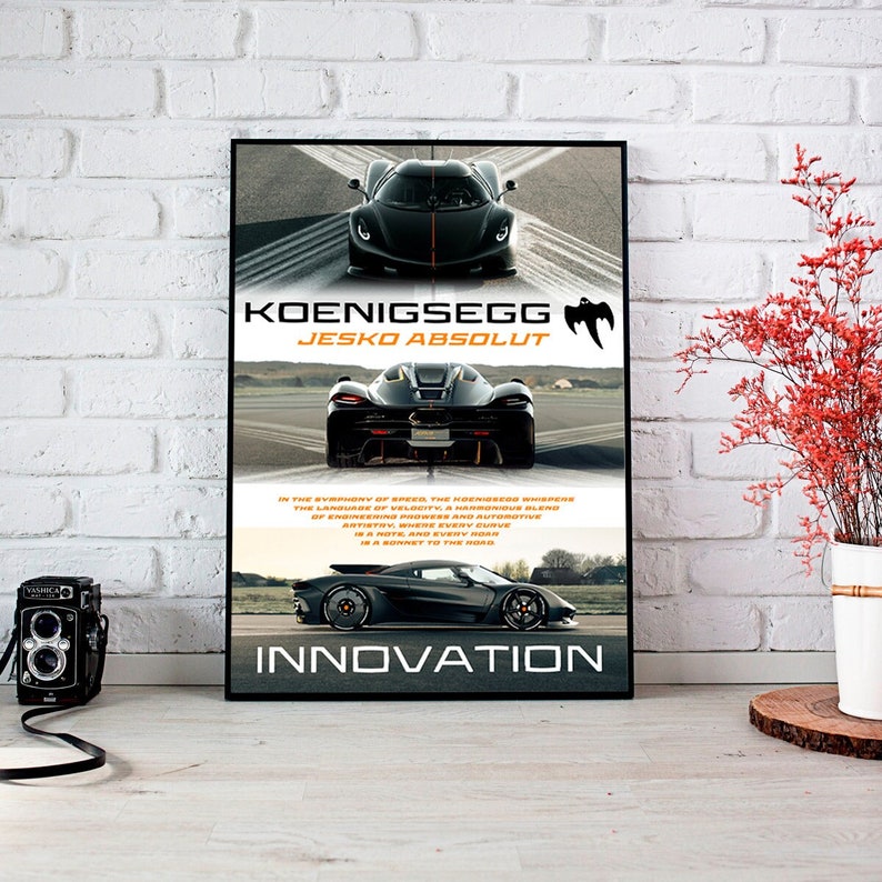 Koenigsegg Jesko Absolut Poster, Koenigsegg Jesko, Supercar Poster, Car ...