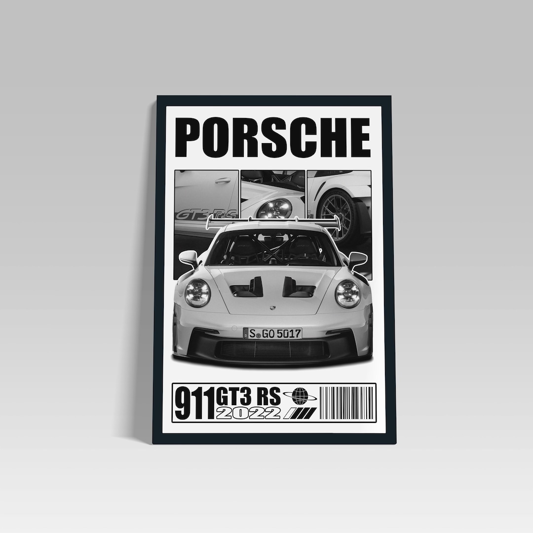 Porsche 911 GT3 RS Poster, Porsche Poster, Supercar Poster, Car Poster ...