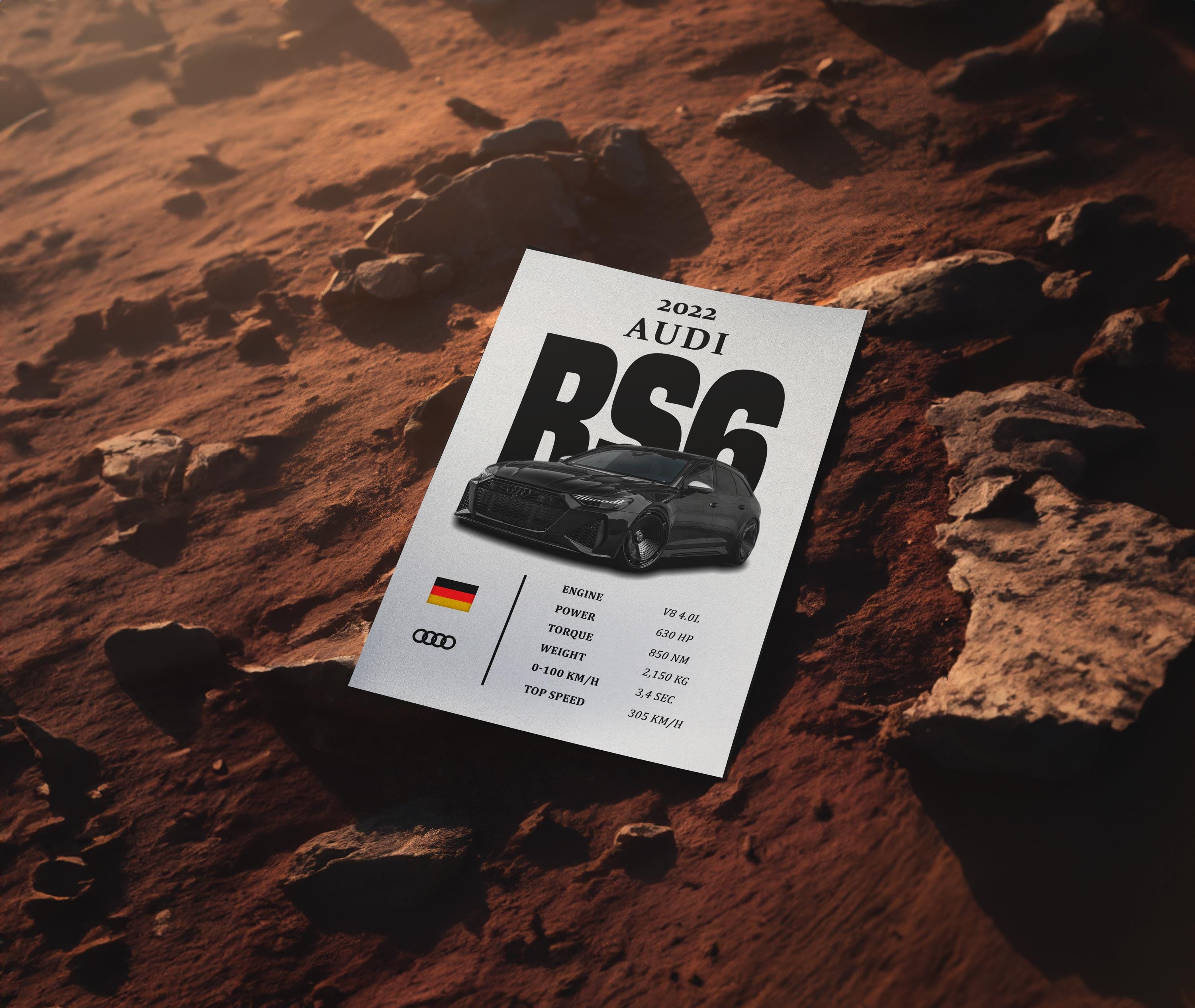 Audi RS6 Poster, RS6 Poster, Supercar Poster, Car Poster for Boy ...