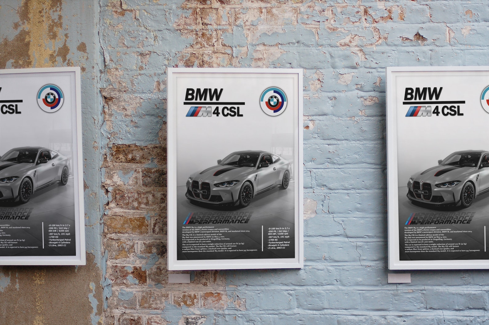 Poster BMW M4 CSL, Bmw M4, poster supercar, poster voiture pour chambre ...