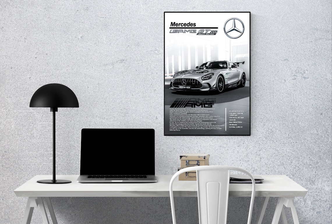 Mercedes AMG GT Black Series Poster, Mercedes AMG, Supercar Poster, Car ...