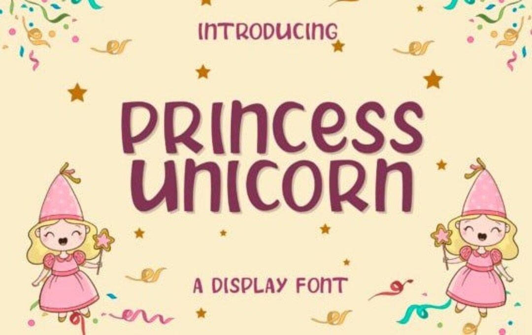 Princess Unicorn Font, Cricut Font, Bold Fonts, Casual Font, Modern ...