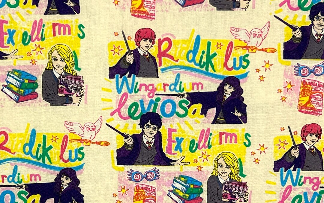 Harry Potter Magic Words Toss Cotton Fabric - Etsy