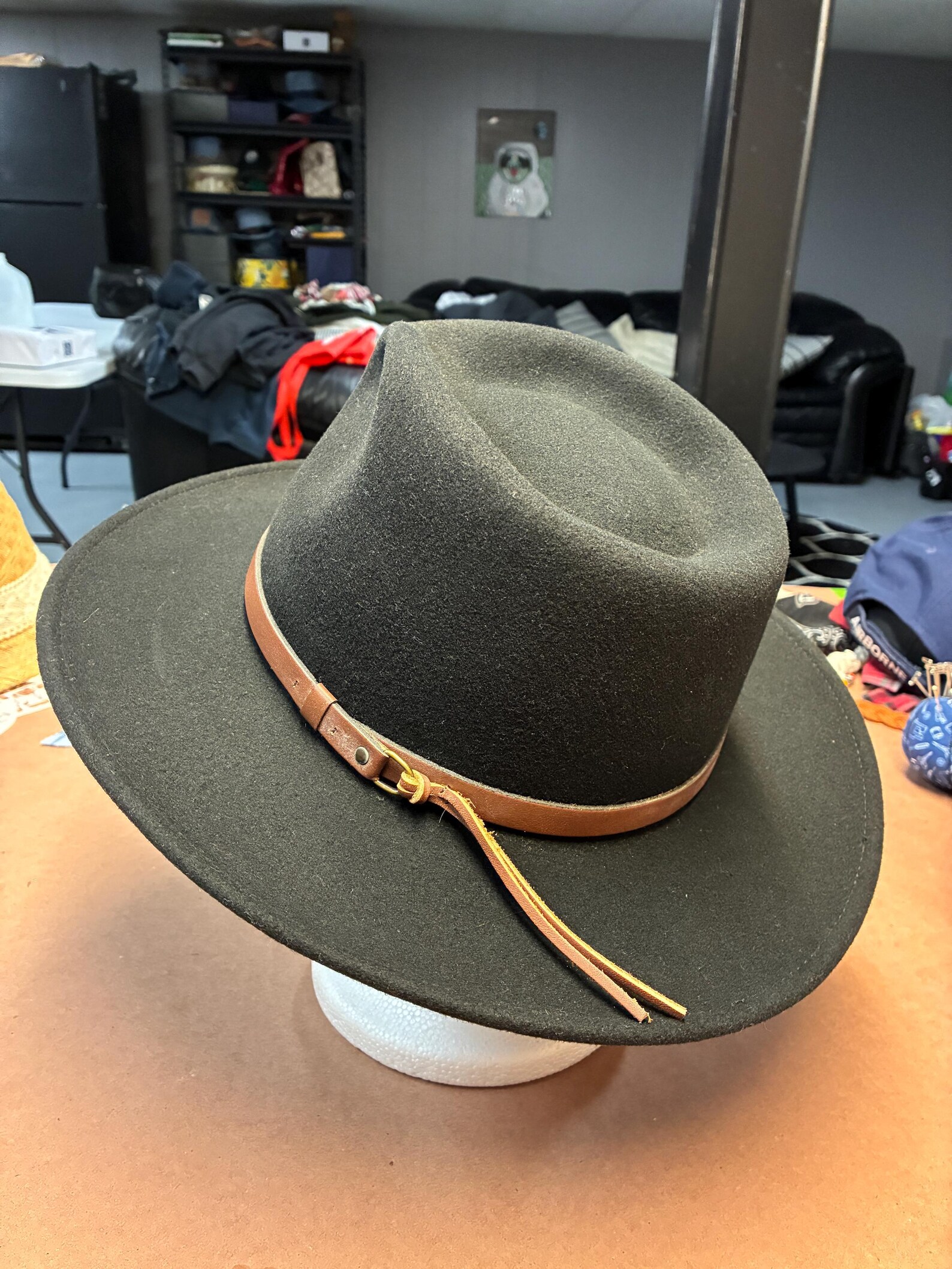 Vintage 100% Wool Felt Fedora | Wide Brim Hat Made in USA | WPL 5923 ...