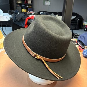 Vintage 100% Wool Felt Fedora | Wide Brim Hat Made in USA | WPL 5923 ...