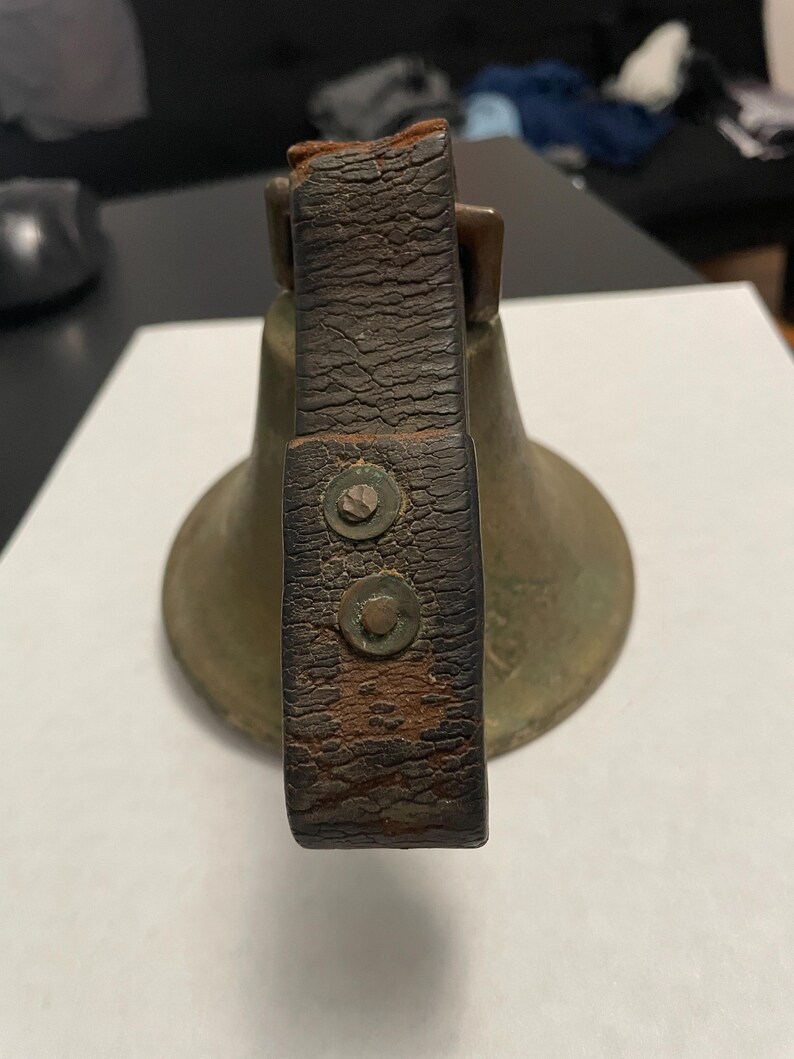 Vintage Brass Bell With Leather Strap – Steampunk, Colonial, Antique ...