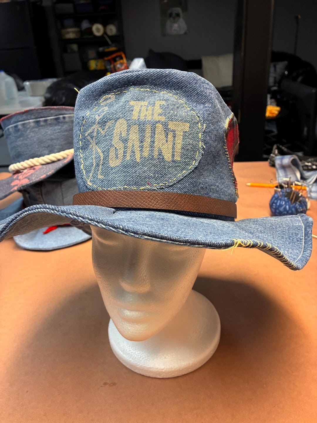 The SAINT – Upcycled Denim Hobo Hat – Handmade in the USA – Size 23" - Etsy