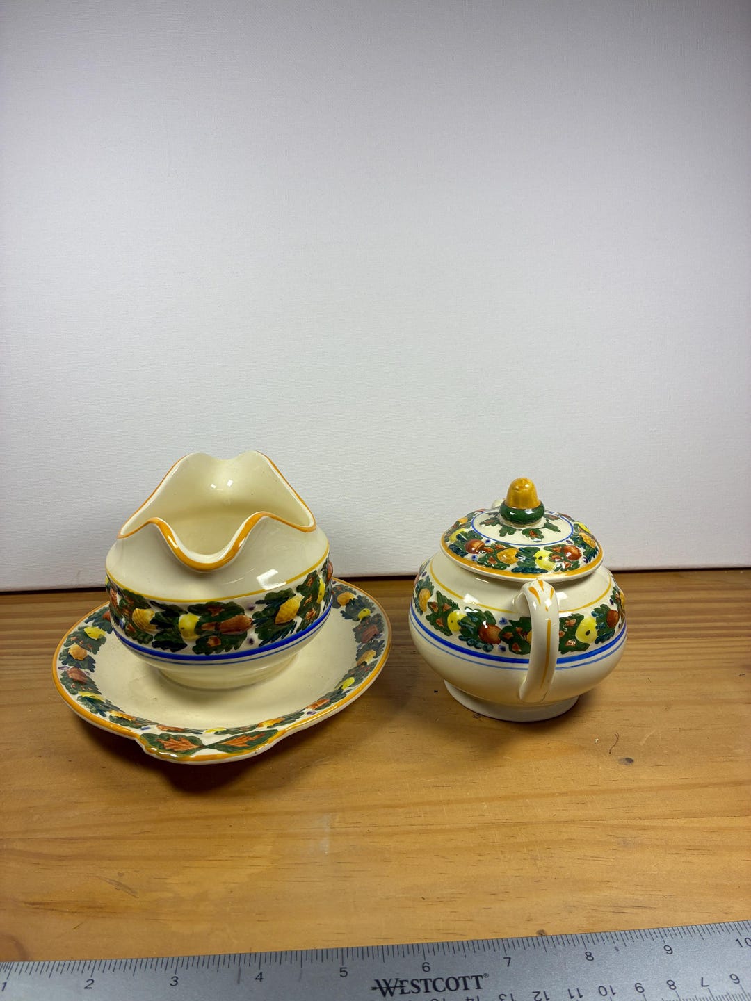 Adams Titian Ware Creamer & Sugar Bowl Set | Hand Painted England ...
