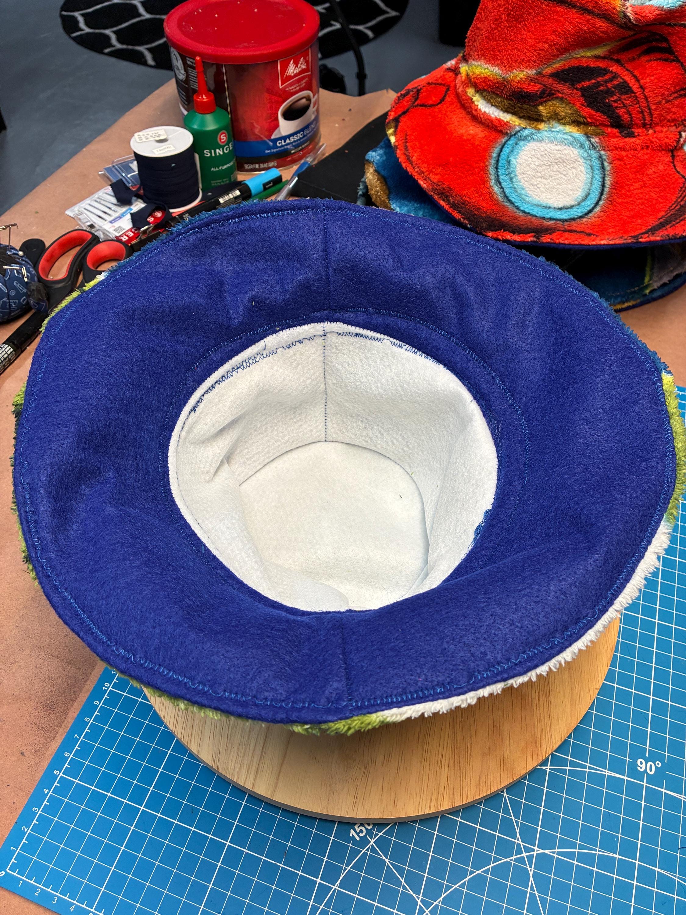 Upcycled Hulk Winter Bucket Hat | Handmade From Fleece Throw | Felt ...