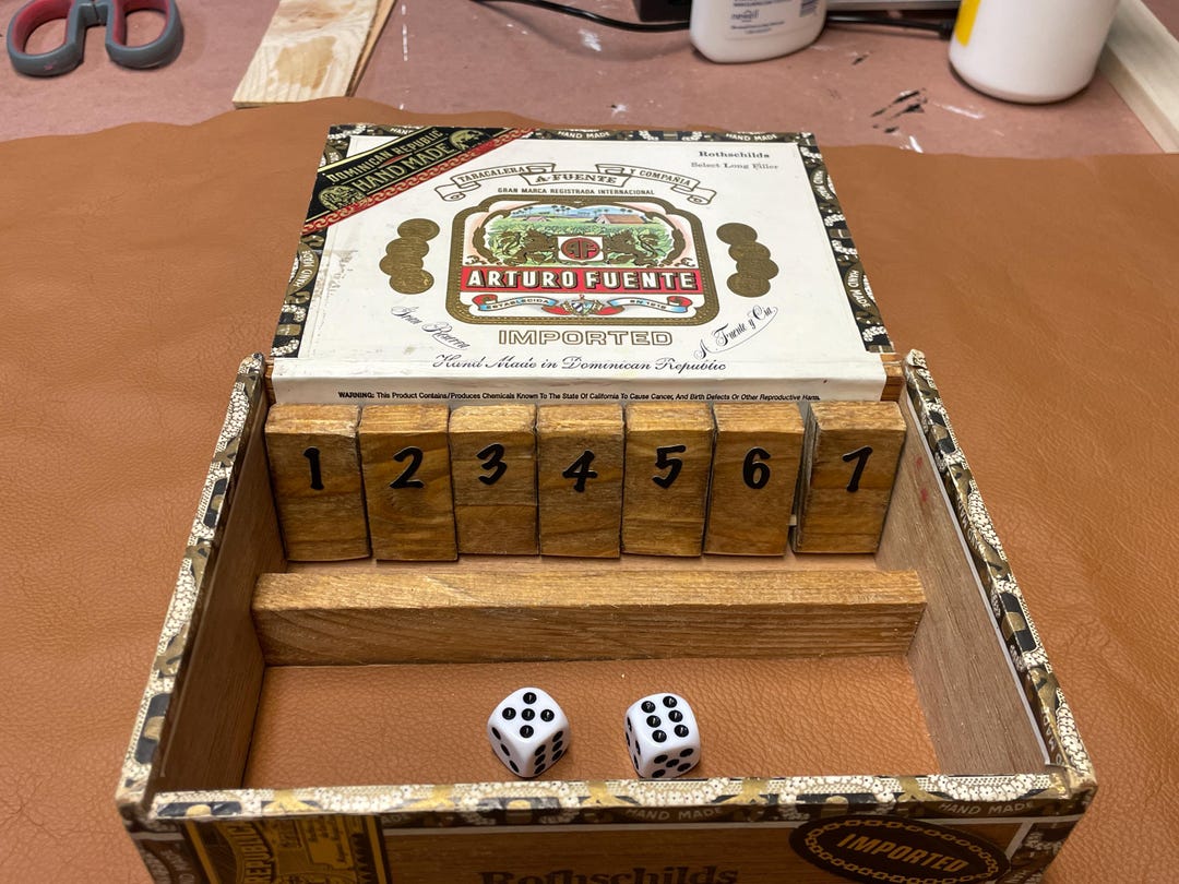 Shut the Cigar Box, Shut the Box Game Made From a Cigar Box. Vintage ...