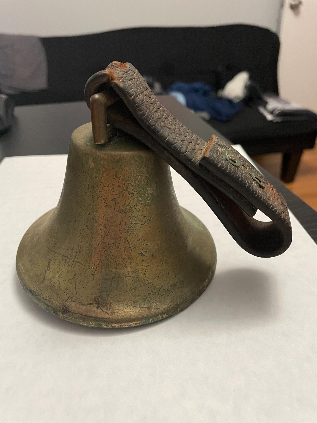 Vintage Brass Bell With Leather Strap – Steampunk, Colonial, Antique ...