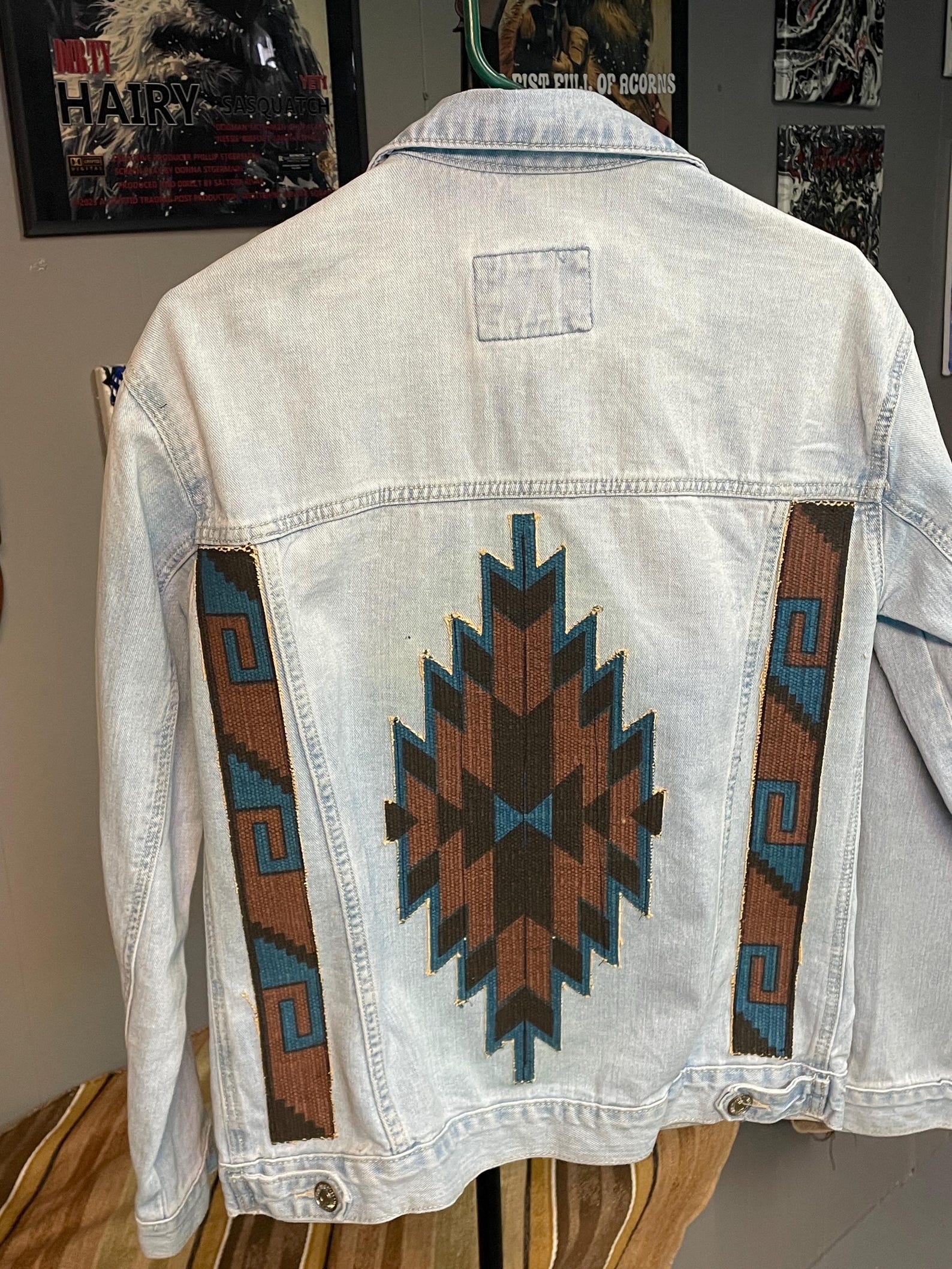 Upcycled Denim Jacket, Southwestern Style Shacket, Cowgirl Jacket ...