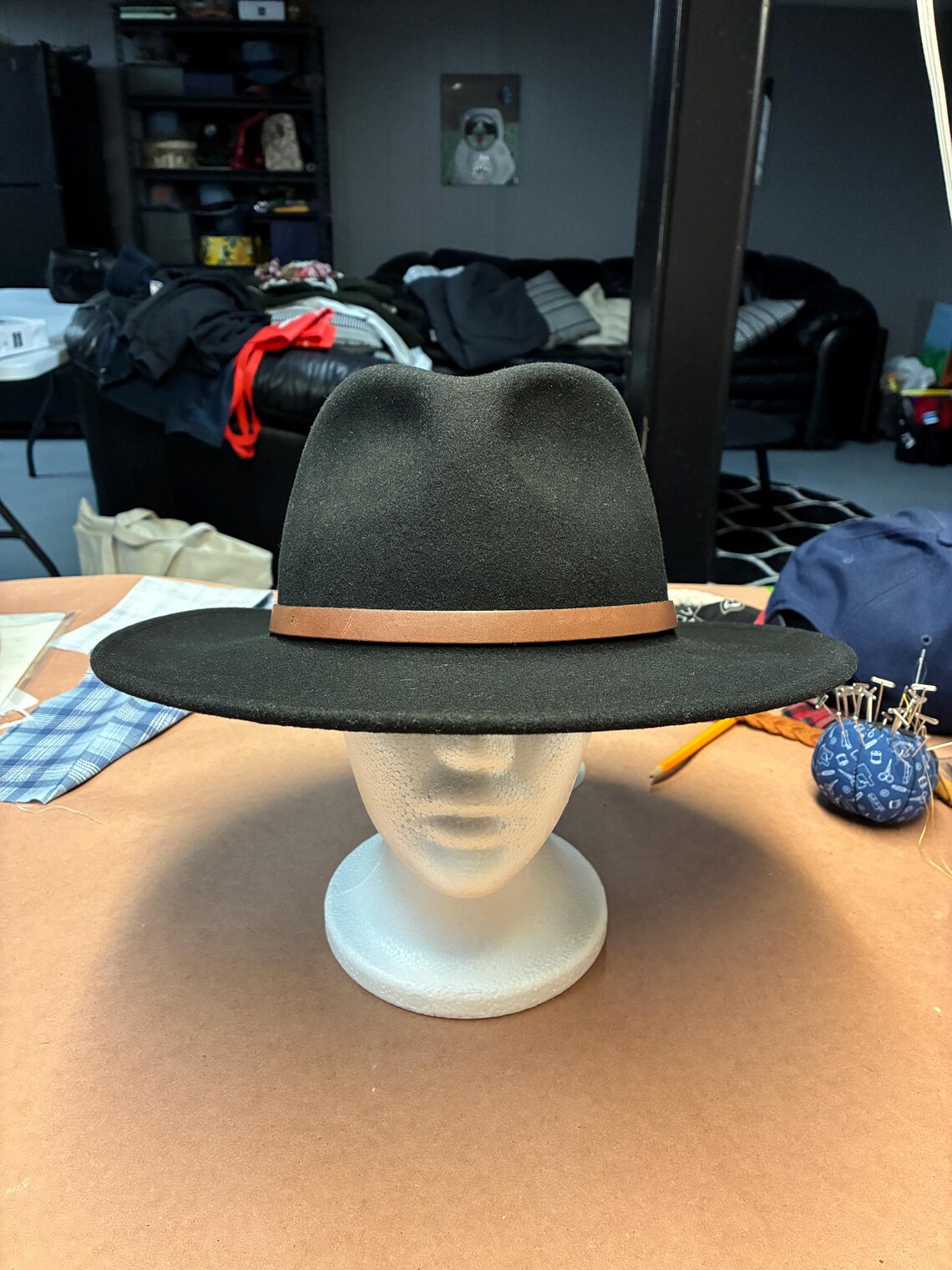 Vintage 100% Wool Felt Fedora | Wide Brim Hat Made in USA | WPL 5923 ...