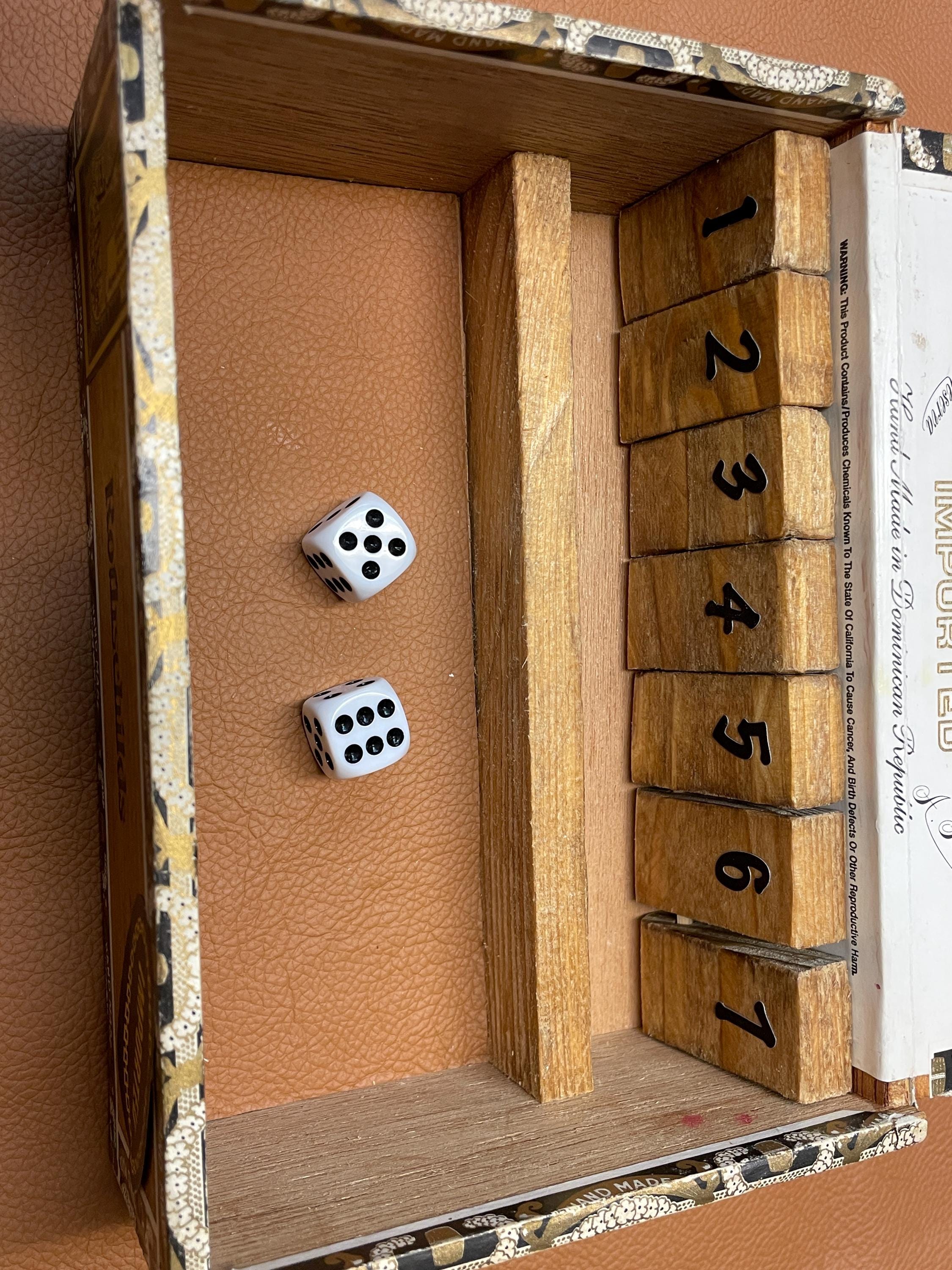 Shut the Cigar Box, Shut the Box Game Made From a Cigar Box. Vintage ...