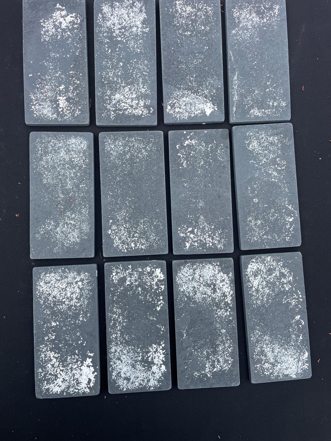 Set of 12 Tumbled Slate Tiles With White Paint Residue 3x 6 - Etsy