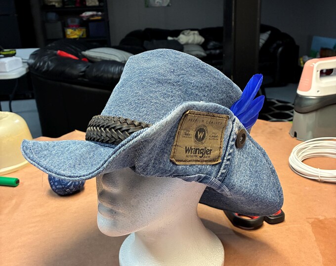 Upcycled Wrangler Denim Cowboy Hat – Handmade in USA, 23" Size ...