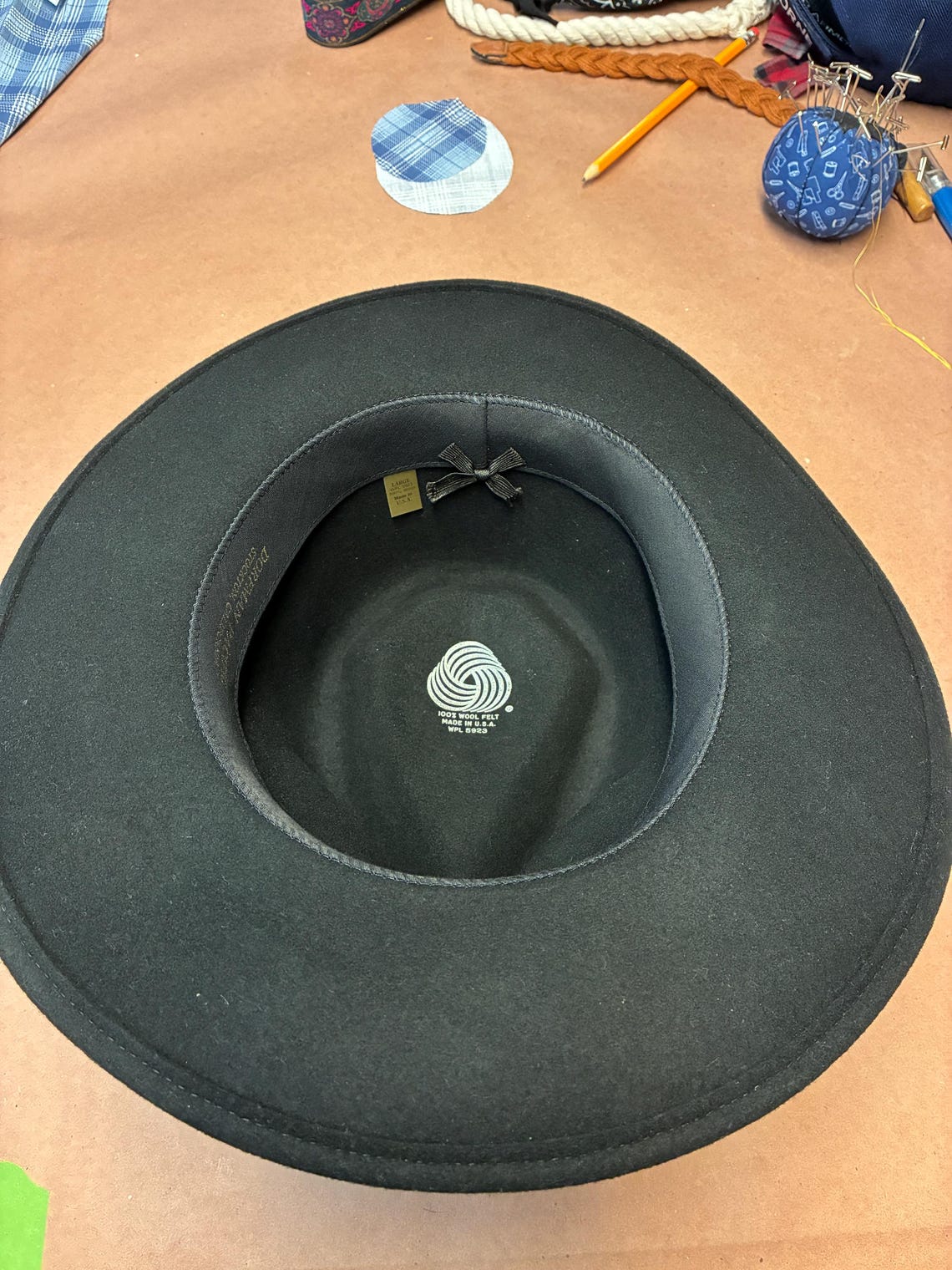 Vintage 100% Wool Felt Fedora | Wide Brim Hat Made in USA | WPL 5923 ...